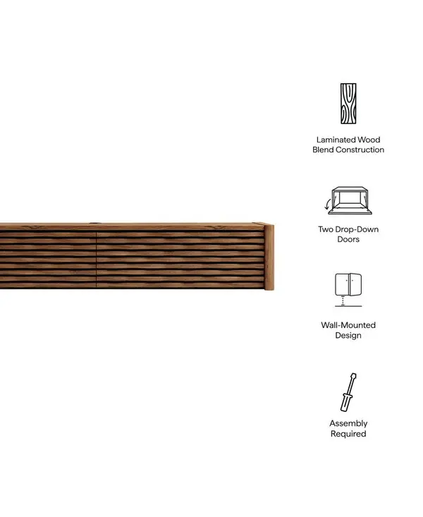 MODWAY Emric Wave 71" Wall-mounted Tv Cabinet