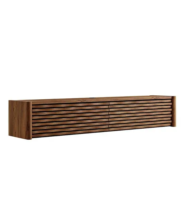 MODWAY Emric Wave 71" Wall-mounted Tv Cabinet - Walnut
