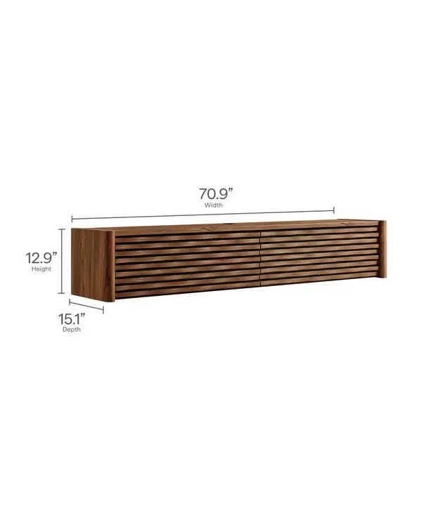 MODWAY Emric Wave 71" Wall-mounted Tv Cabinet