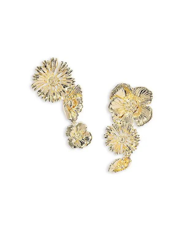 Kendra Scott Cailey Flower Statement Earrings - Gold