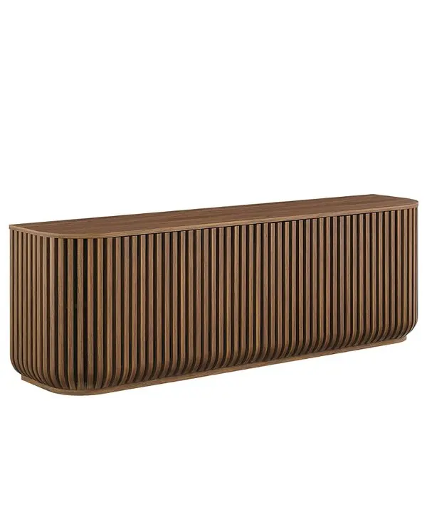 MODWAY Fortitude 75 Curved Sideboard Storage Cabinet - Walnut