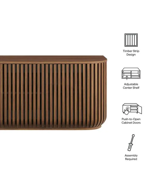 MODWAY Fortitude 75 Curved Sideboard Storage Cabinet
