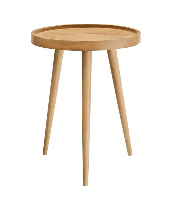MODWAY Chiro Round Wood Side Table - Natural