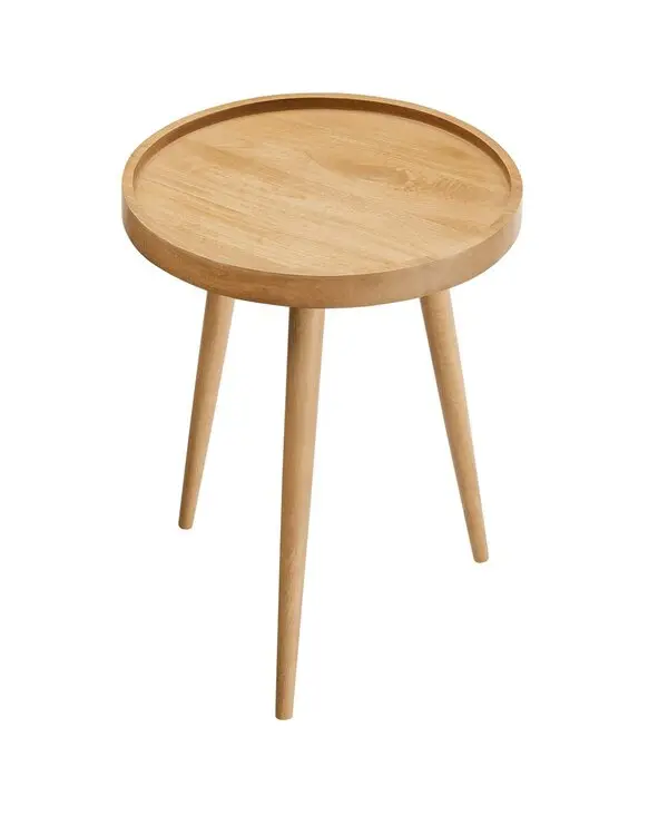 MODWAY Chiro Round Wood Side Table - Natural