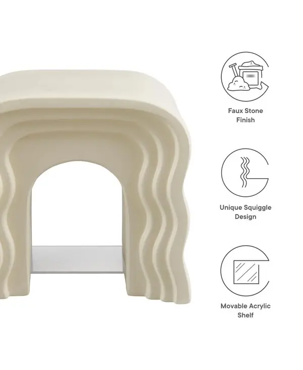 MODWAY Jorin Squiggle Side Table - Ivory