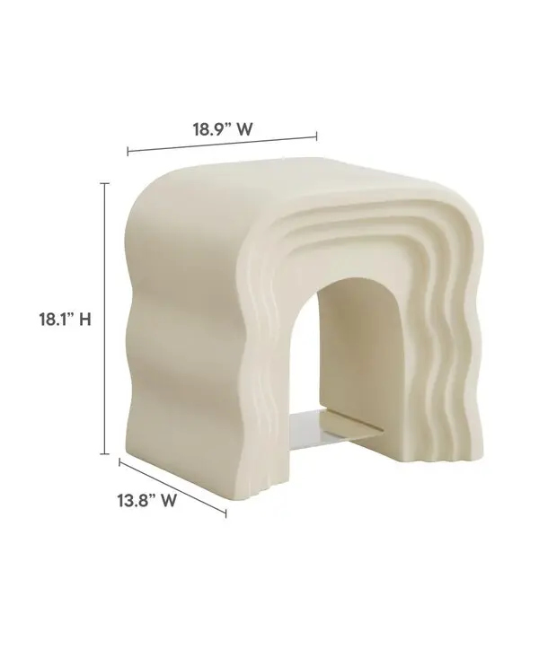 MODWAY Jorin Squiggle Side Table - Ivory