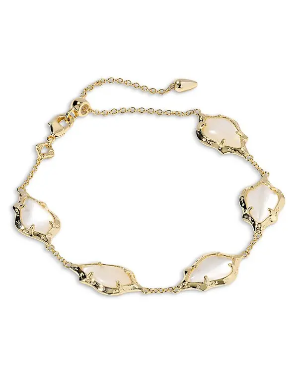 Kendra Scott Adriana Scallop Frame Delicate Chain Bracelet - Gold Natural