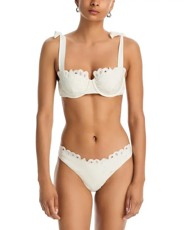 Simkhai Sofie Embroidered Bikini Top