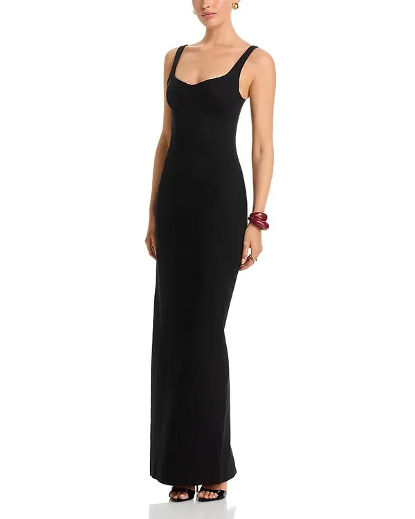 Simkhai Cabot Sculpted Scuba Maxi Dress - Black