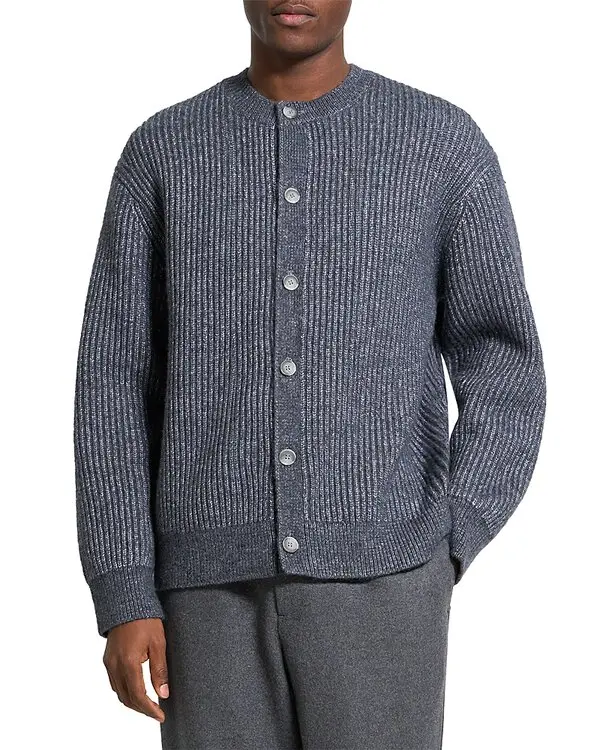 Theory Wool Cotton Button Sweater