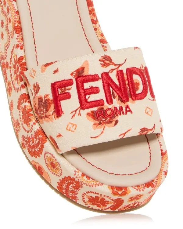 Fendi Bandana Platform Slide Sandals
