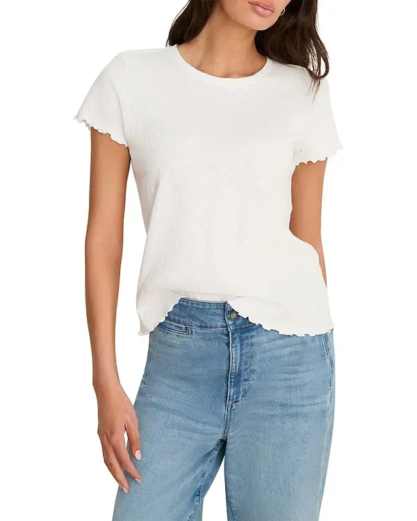 NIC+ZOE Lace Knit T Shirt - Paper White