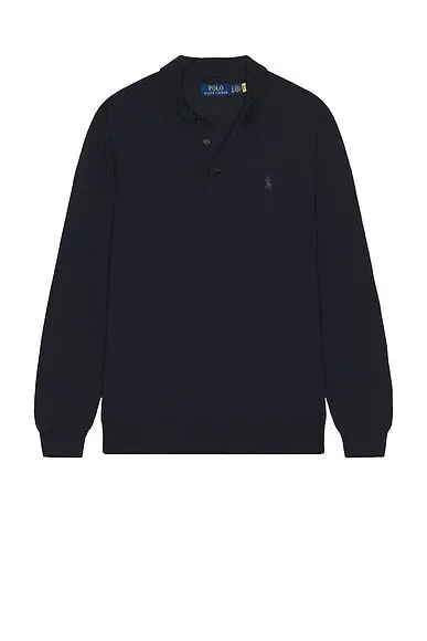 Polo Ralph Lauren Long Sleeve Merino Wool Button Placket Polo Sweater