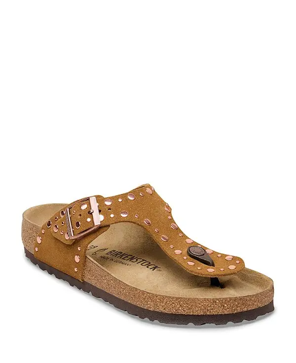 BIRKENSTOCK Gizeh Rivets Thong Sandals - Mink