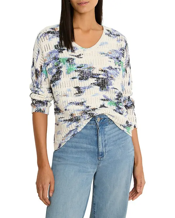 NIC+ZOE Water Lillies Pointelle Sweater