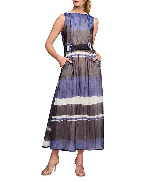 NIC+ZOE Gallery Stripe Luna Dress - Blue Multi