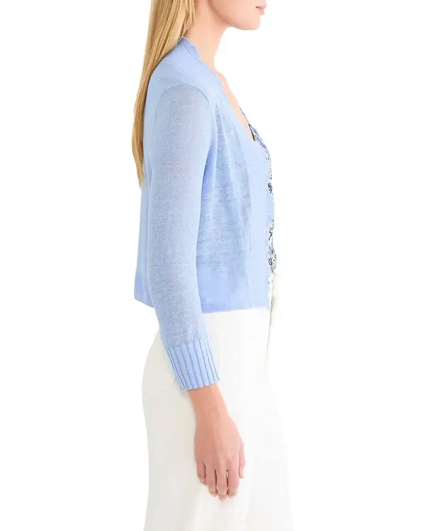 NIC+ZOE Ruffle Knit Cardigan - French Blue