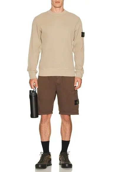 Stone Island Waffle Crew Neck Sweatshirt - Desert