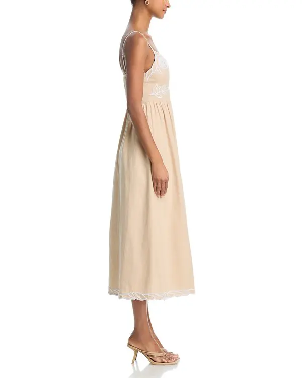 Moon River Embroidered Midi Dress