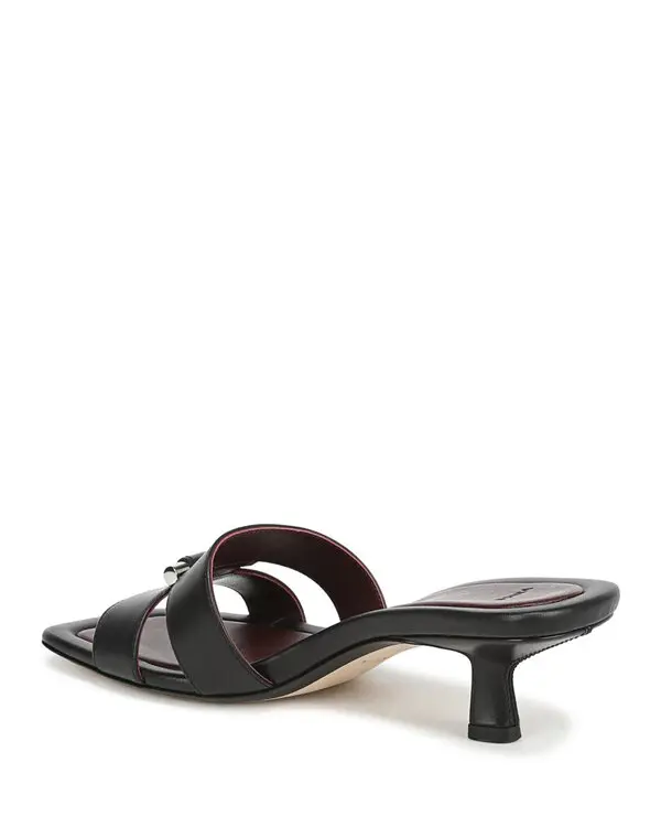 Vince Piper Kitten Heel Slides - Black