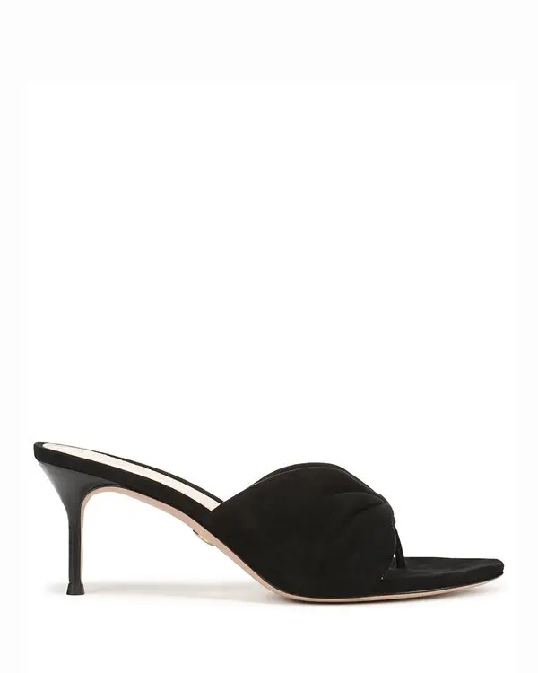 Veronica Beard Suede Knot Detail Thong Sandals - Black