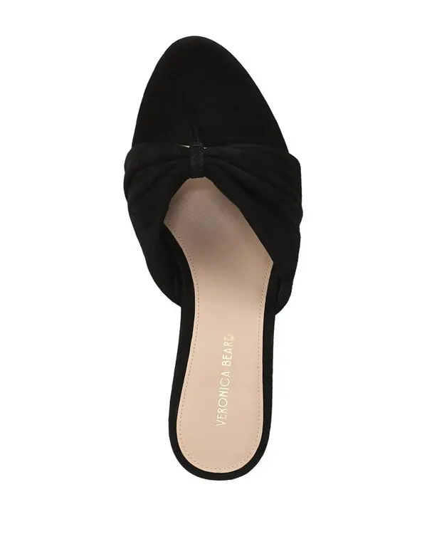 Veronica Beard Suede Knot Detail Thong Sandals - Black