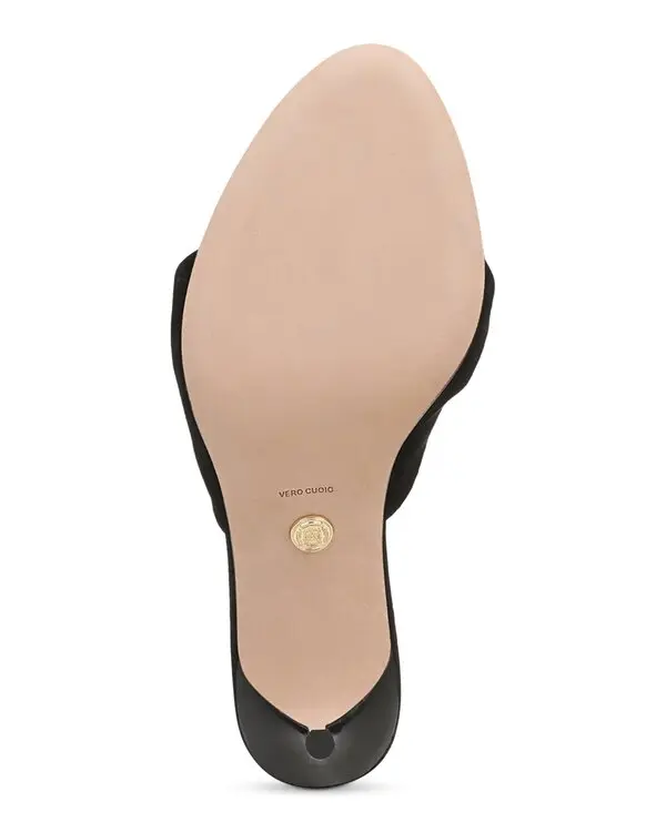 Veronica Beard Suede Knot Detail Thong Sandals - Black