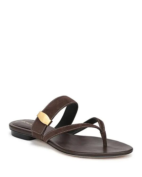 Veronica Beard Salva Dash Flat Sandals - Espresso
