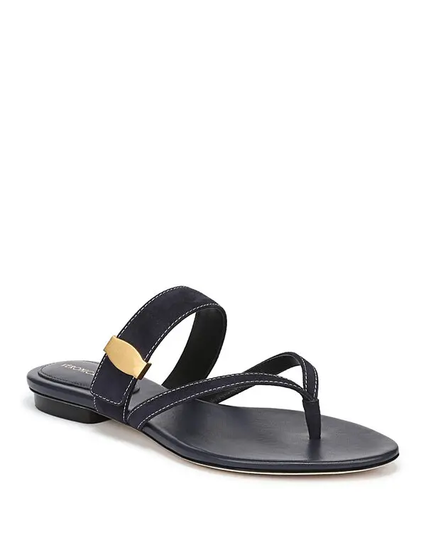 Veronica Beard Salva Dash Flat Sandals - Navy