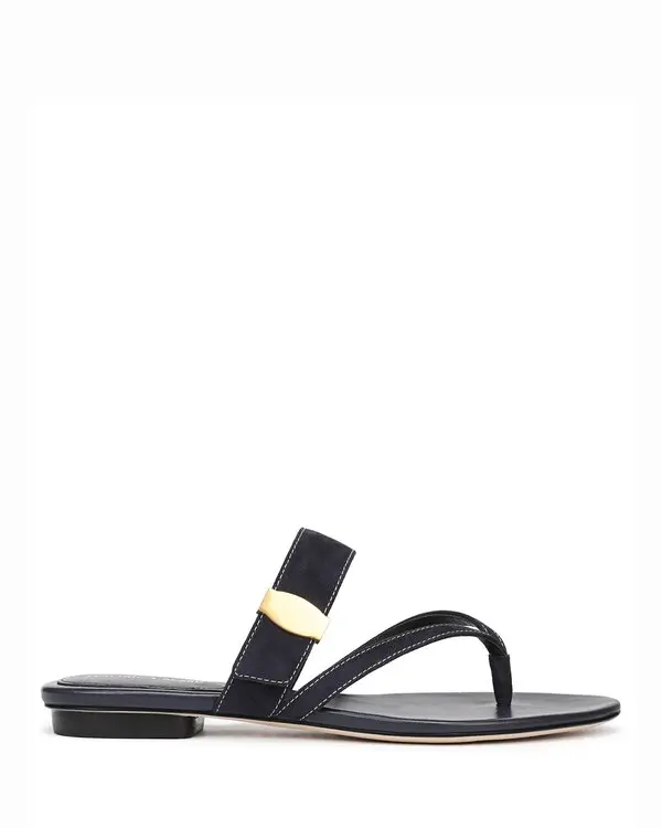 Veronica Beard Salva Dash Flat Sandals - Navy