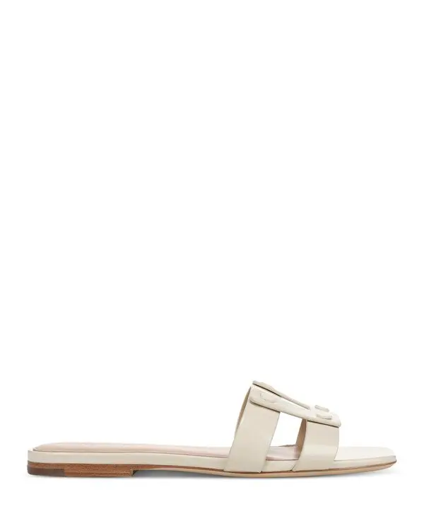 Veronica Beard Via Leather Slide Sandals