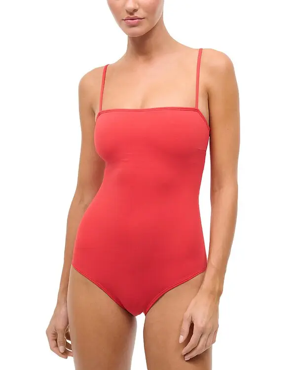 Staud Corona One Piece Swimsuit - Red Rose