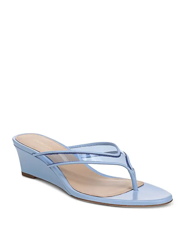 Veronica Beard Clea Wedge Sandals - Blue
