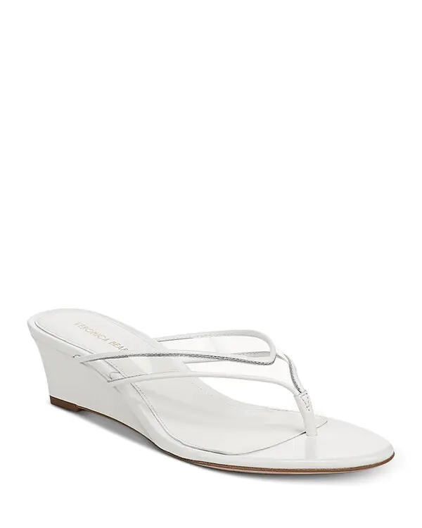 Veronica Beard Clea Wedge Sandals - Clear/coconut