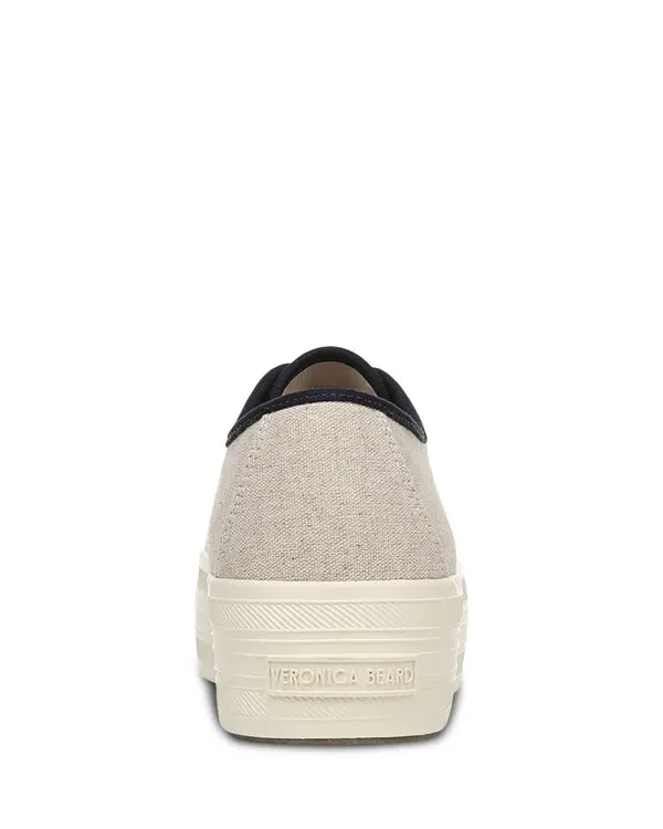 Veronica Beard Truett Platform Sneakers - Sand/navy