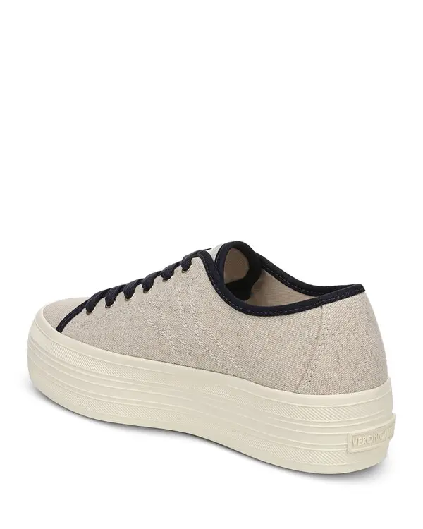 Veronica Beard Truett Platform Sneakers - Sand/navy