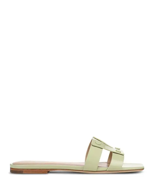 Veronica Beard Via Leather Slide Sandals