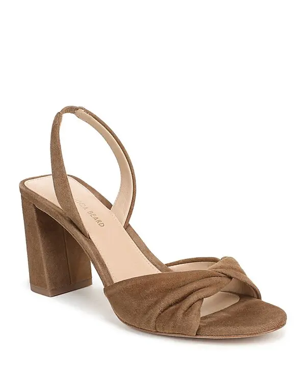 Veronica Beard Tullia Block Heel Sandals - Chestnut