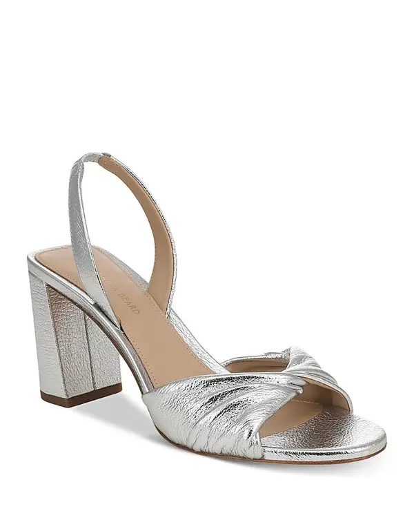 Veronica Beard Tullia Block Heel Sandal - Silver