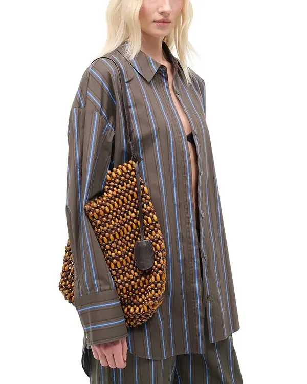 Staud Drift Wood Bead Shoulder Bag