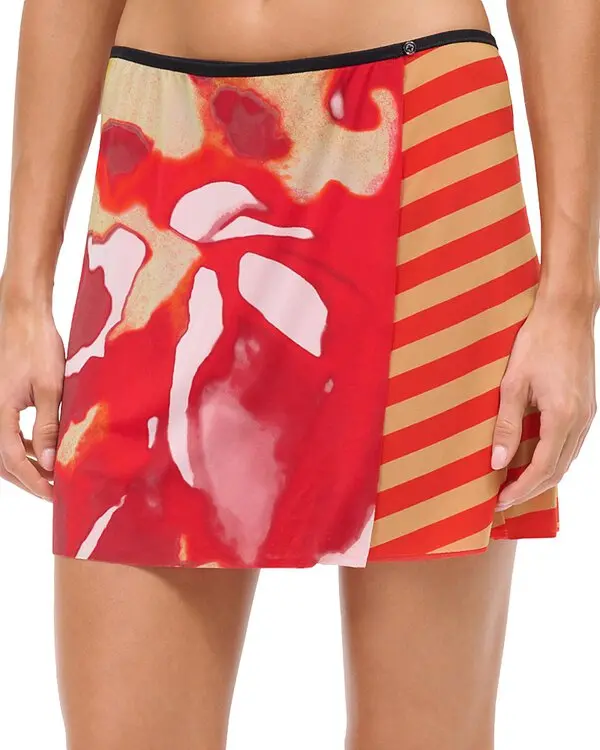 Staud Sands Swim Cover-up Skirt - Red Zone
