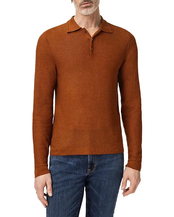 John Varvatos Venturi Long Sleeve Polo - Toffee