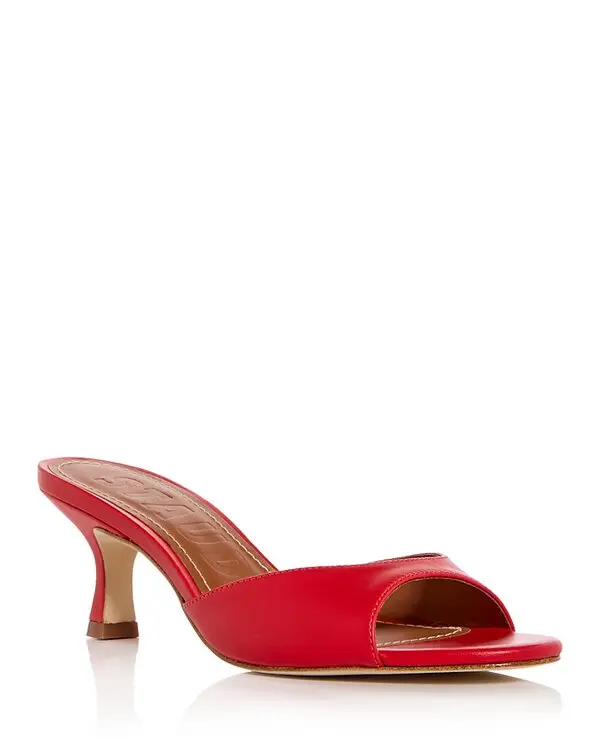 Staud Brigitte Slide Sandals - Red Rose