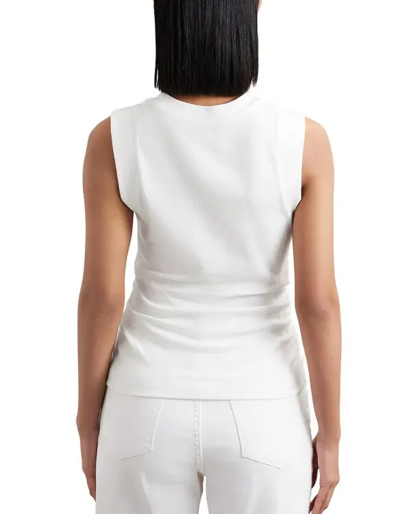 REISS Ruched Sleeveless Top - White