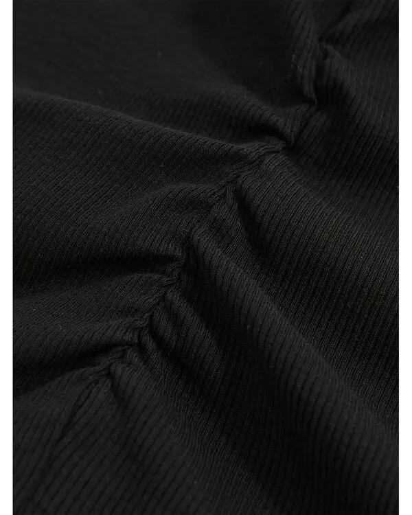 REISS Trudy Ruched Sleeveless Top - Black