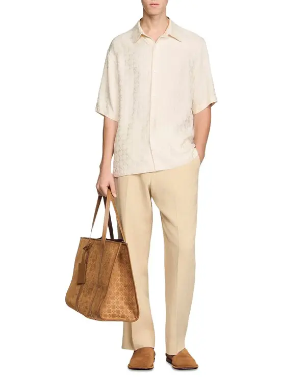 Sandro Jacquard Cross Shirt - White