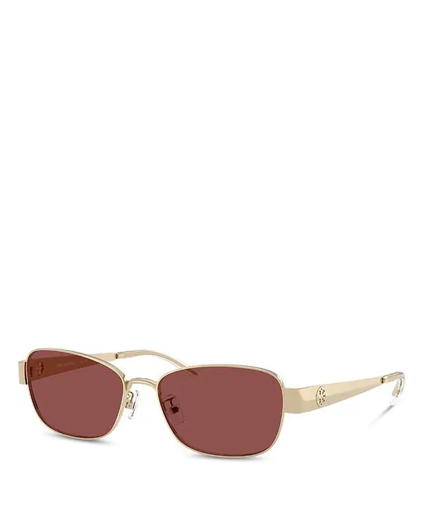 Tory Burch Rectangular Sunglasses, 55mm - Dark Violet