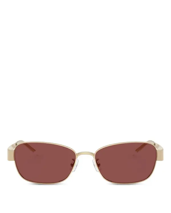 Tory Burch Rectangular Sunglasses, 55mm - Dark Violet