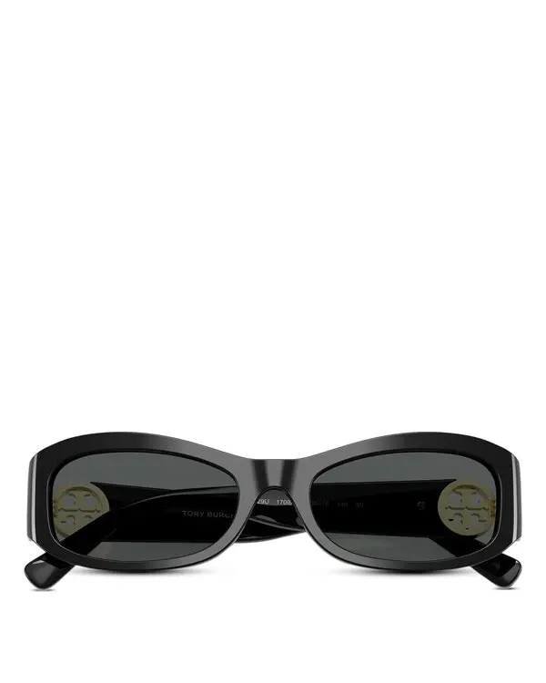 Tory Burch Rectangular Sunglasses, 55mm - Black