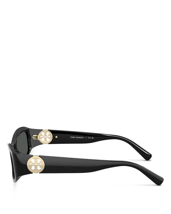 Tory Burch Rectangular Sunglasses, 55mm - Black